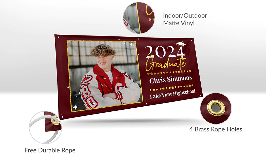 Graduation Vinyl Banner 48” x 24” | Indoor Or Outdoor Banner